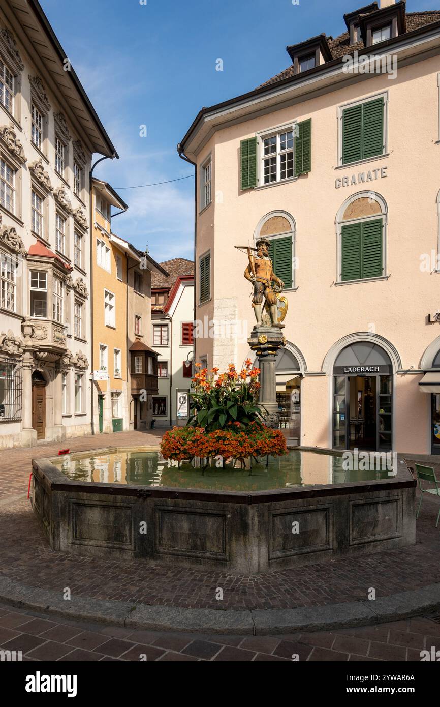 Traditional statue in Schaffhausen, Switzerland Stock Photo - Alamy