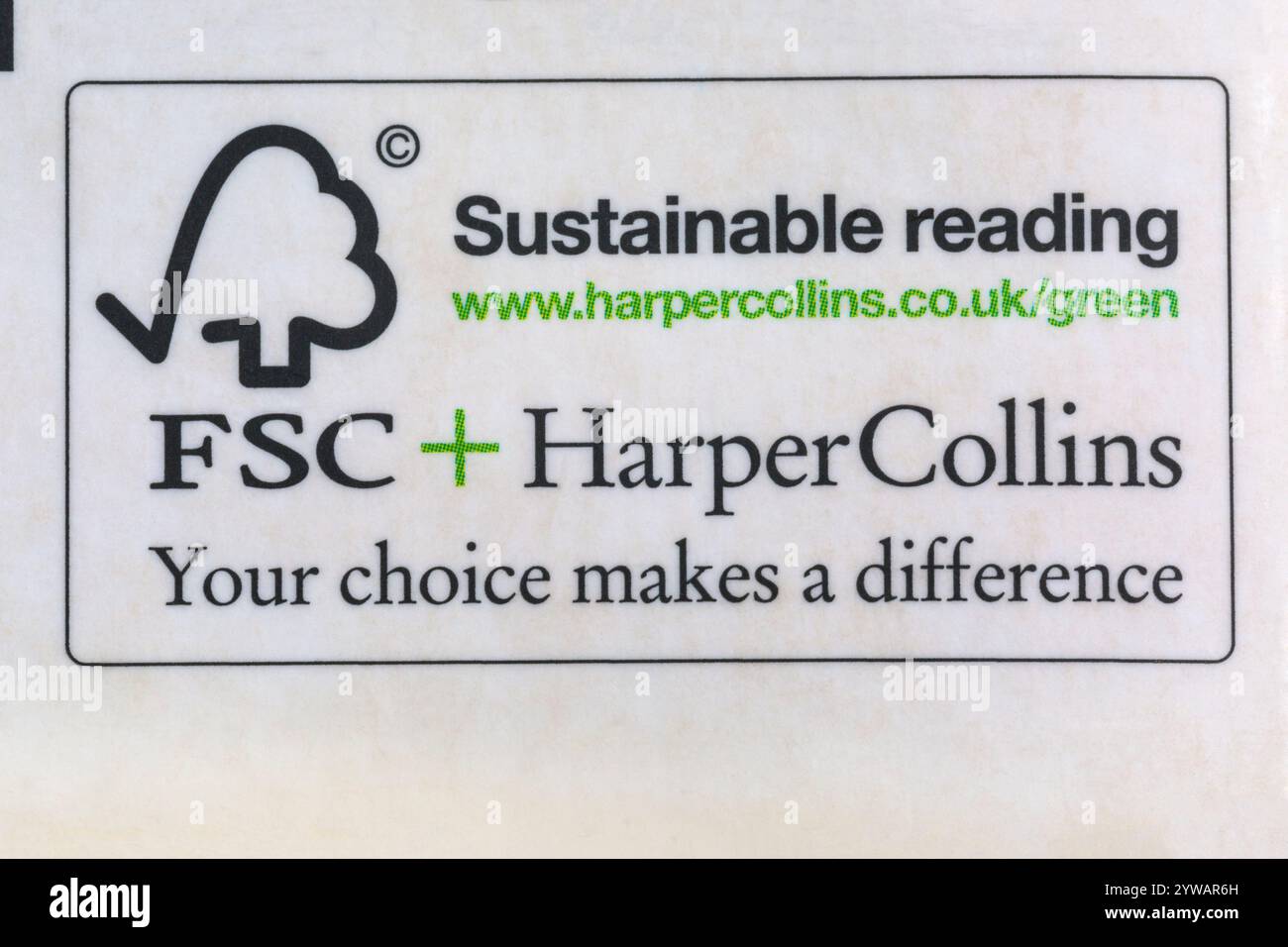 Sustainable reading FSC + HarperCollins Your choice makes a difference ...