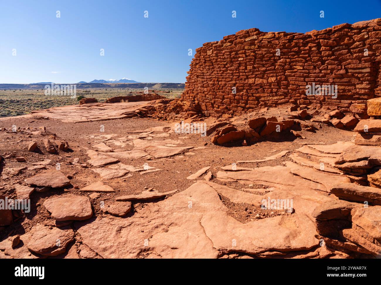 Photograph of Wukoki Pueblo, a partially restored building created by ...