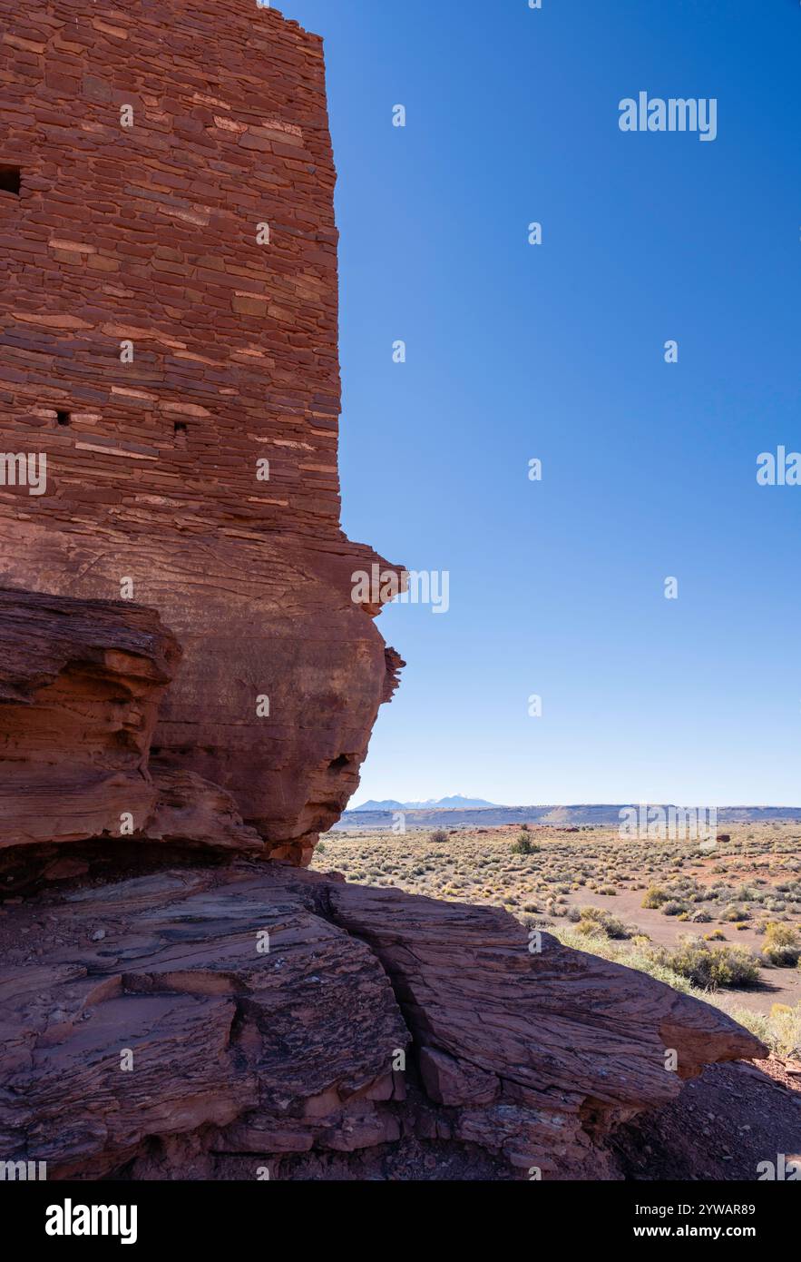 Photograph of Wukoki Pueblo, a partially restored building created by ...