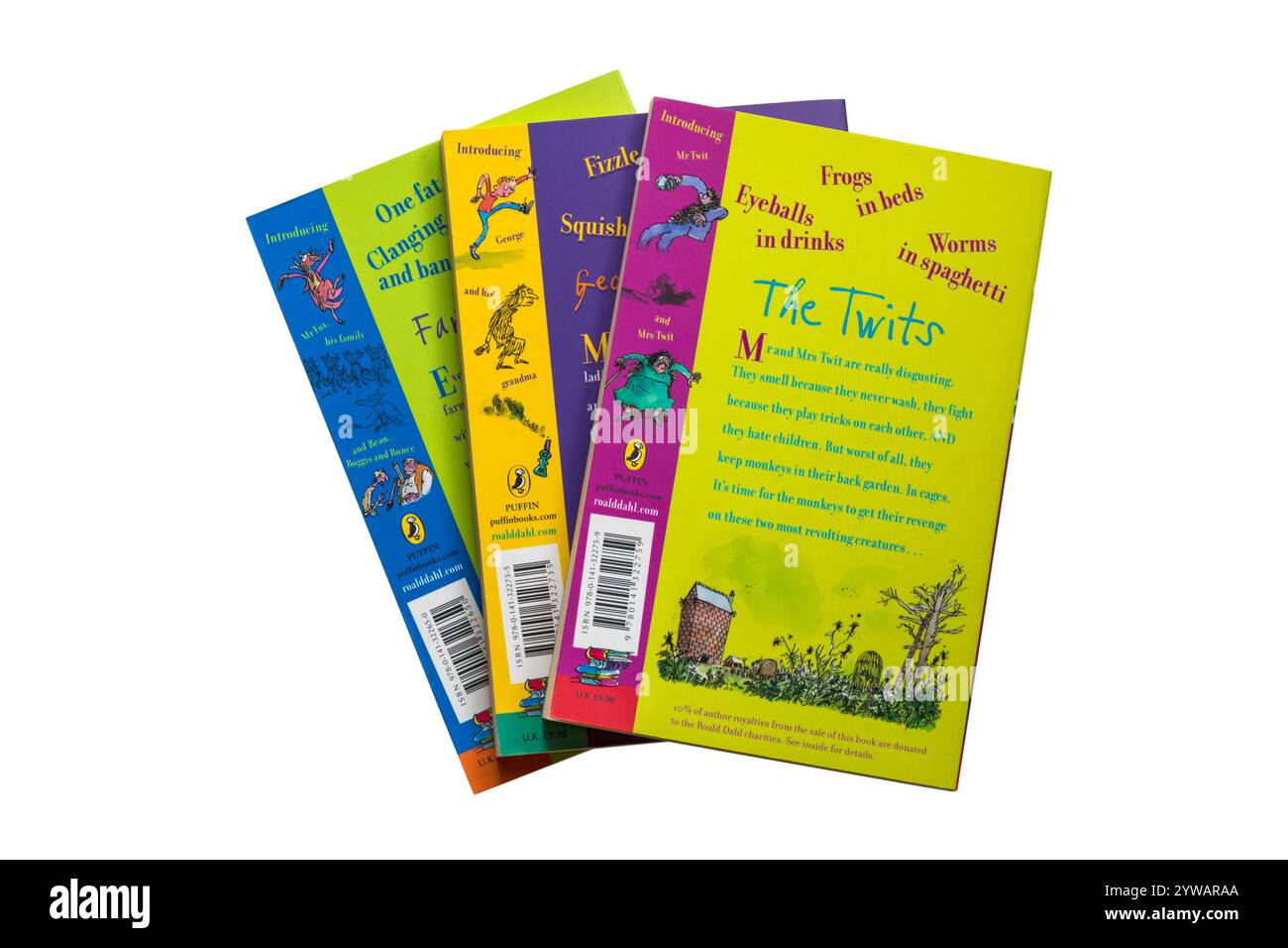 Selection of Roald Dahl childrens books with The Twits book on top ...