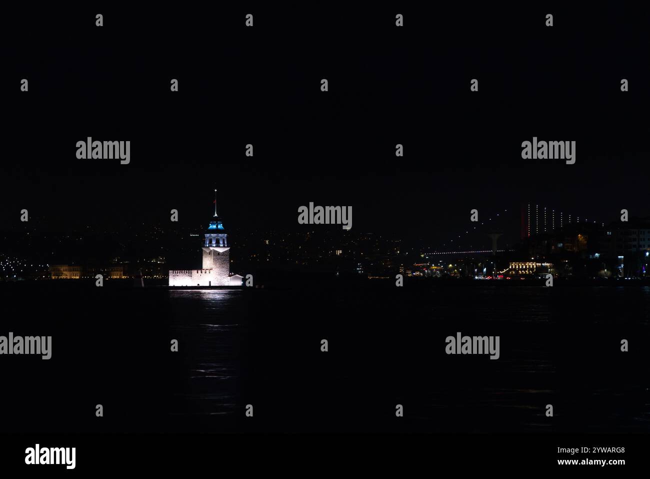 A breathtaking night photo of Istanbul’s Bosphorus and the iconic ...