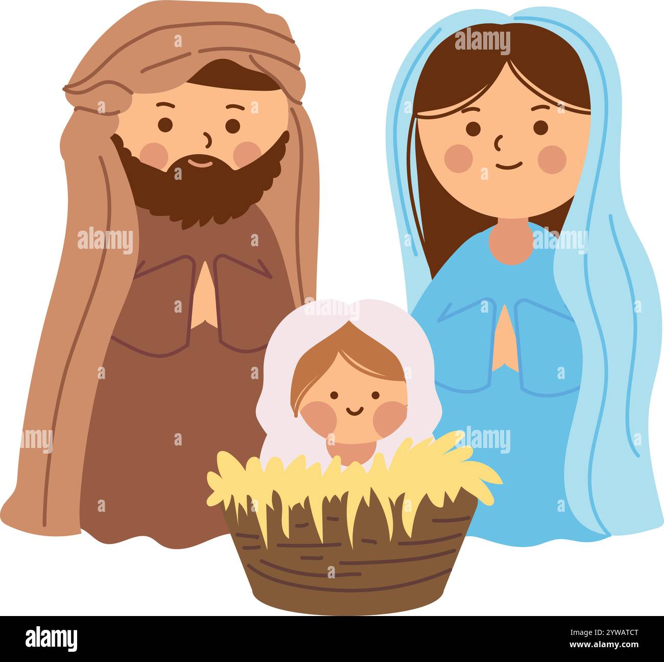sacred family virgin mary with baby jesus and joseph Stock Vector Image ...