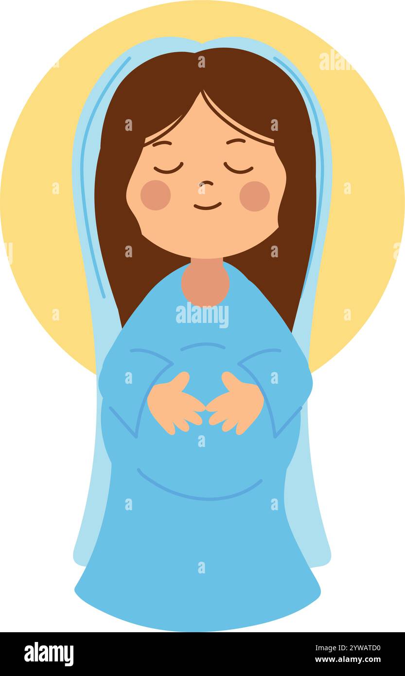 cute virgin mary character Stock Vector Image & Art - Alamy