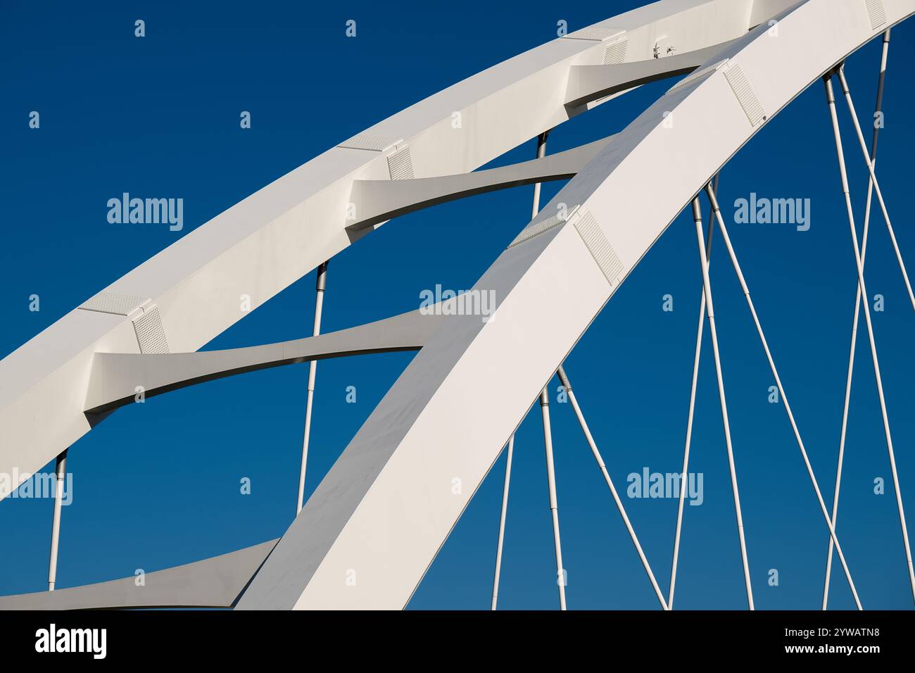 Walterdale Bridge architectural abstract of support beams and cables in ...