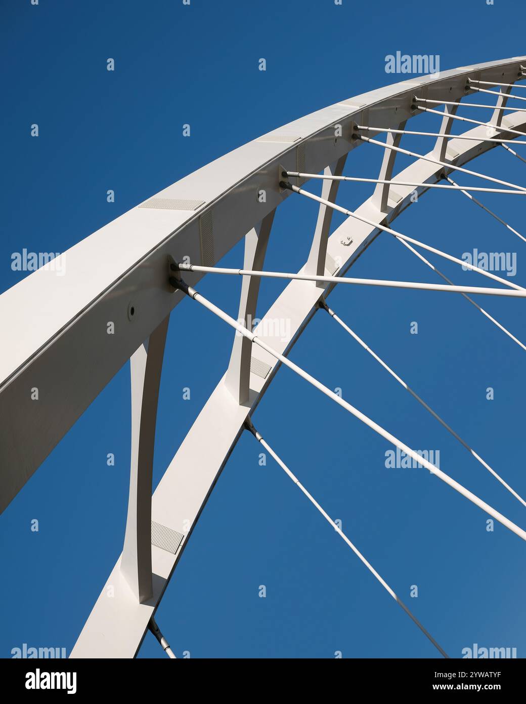 Walterdale Bridge architectural abstract of support beams and cables in ...