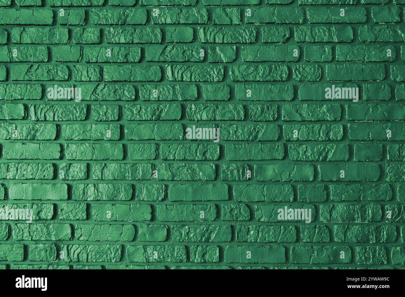 Green colored old brick wall texture, architecture brickwork building ...