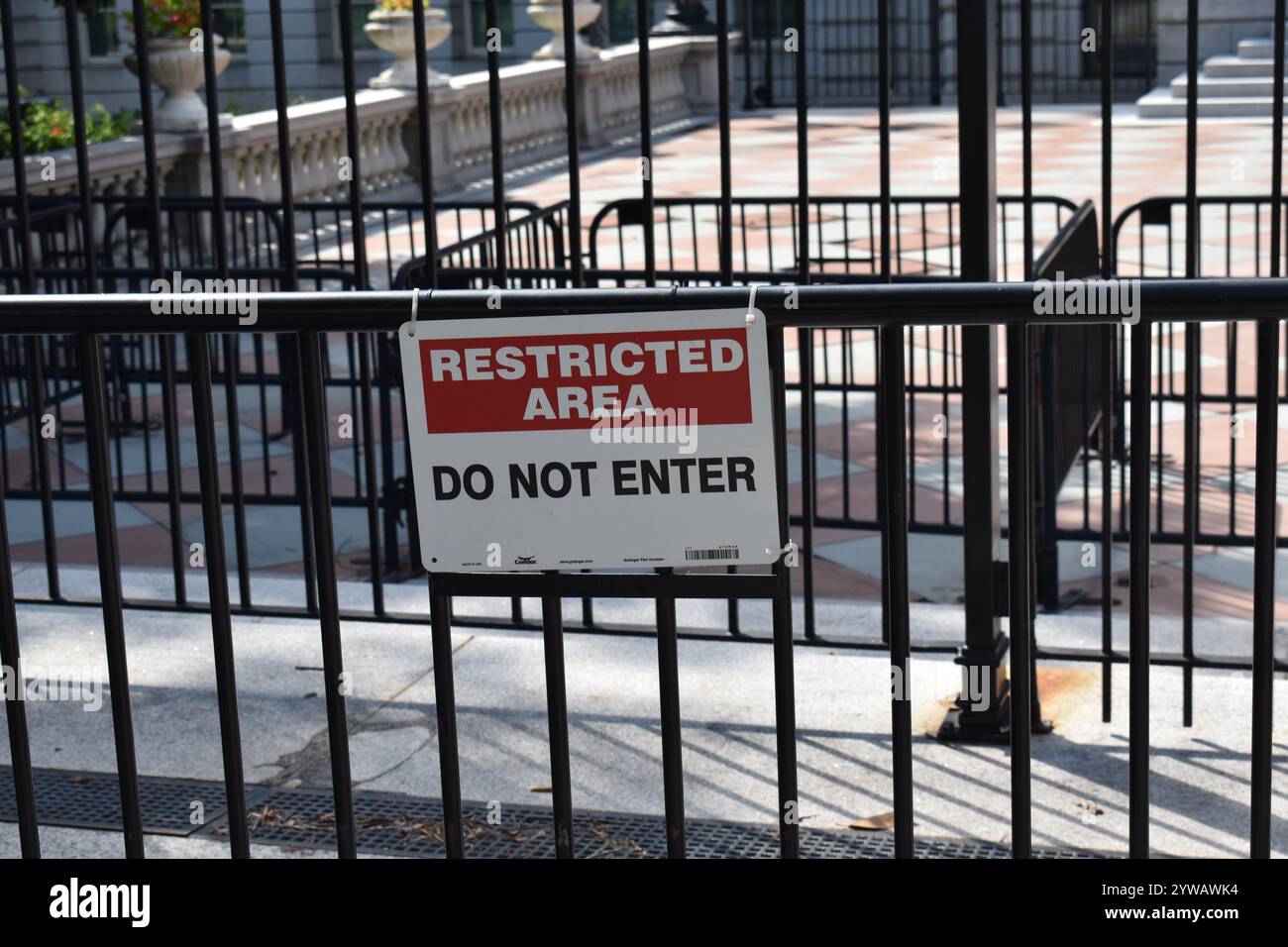 Washington D.C., USA- September 2, 2024- A 'Restricted Area, Do Not ...