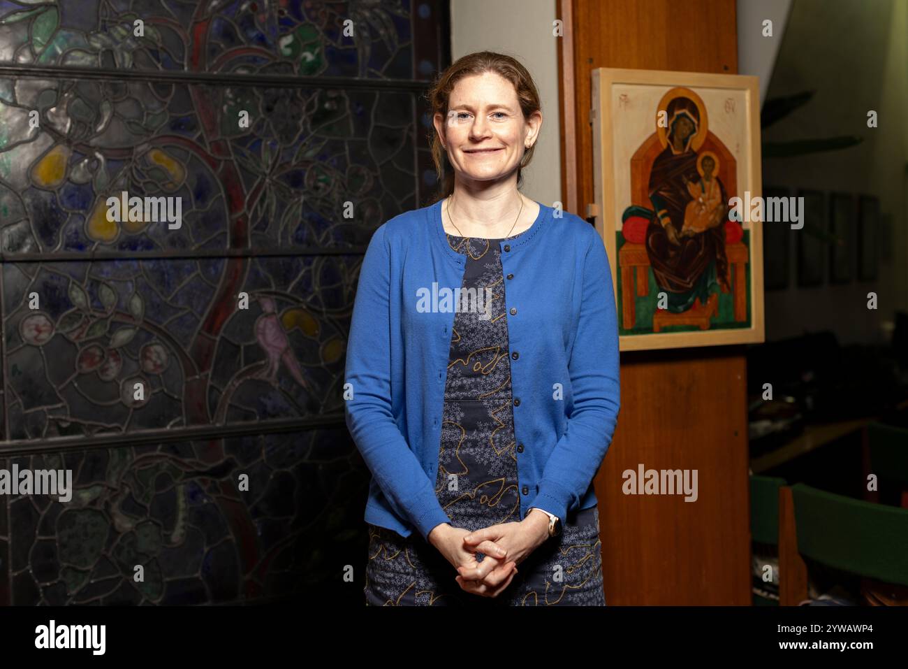 Lucy Abbott, oboist with London Doctors Orchestra and Chorus practising ...