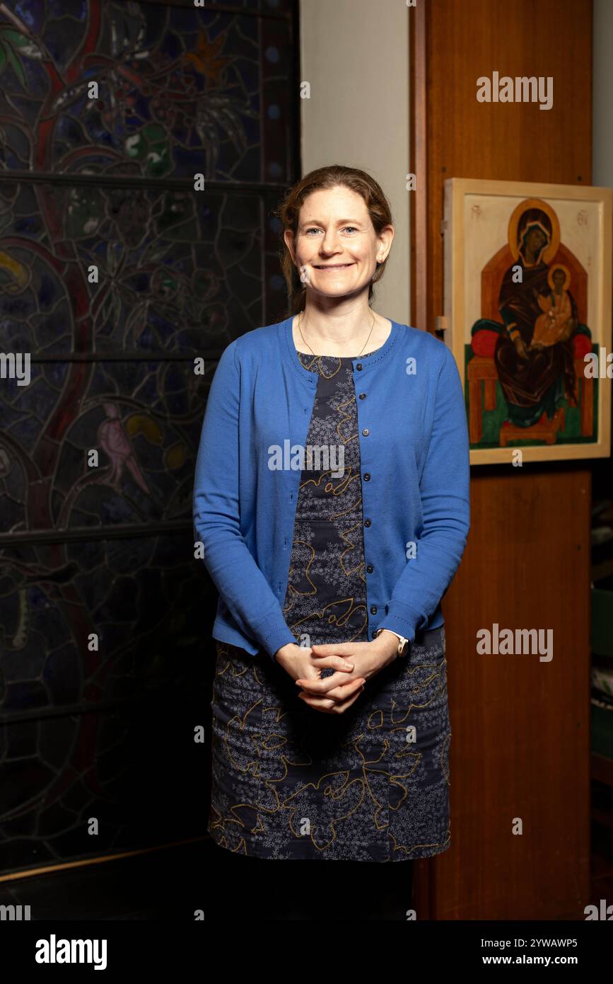 Lucy Abbott, oboist with London Doctors Orchestra and Chorus practising ...