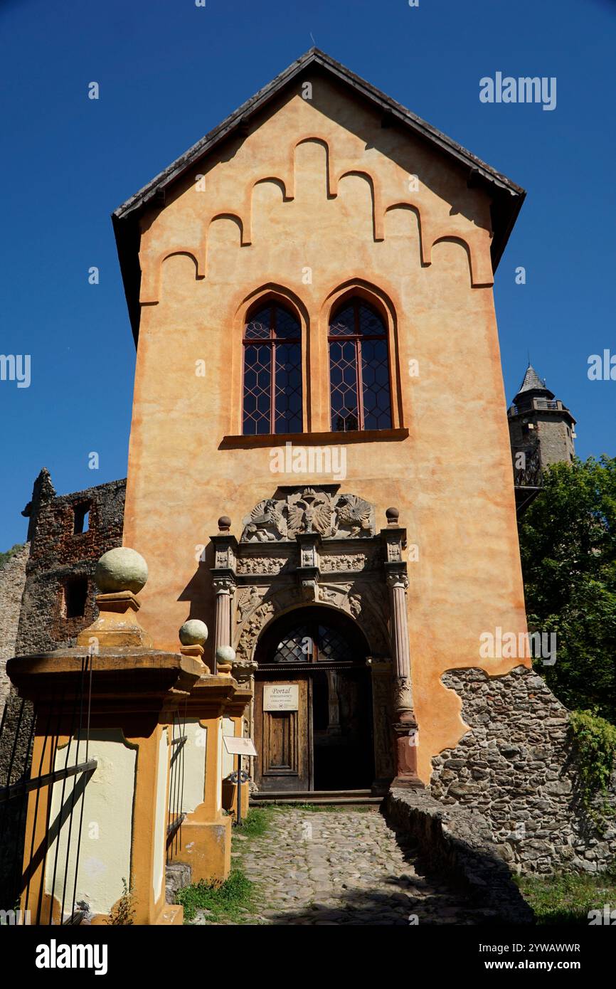 Zagorze Slaske, Poland - August 13th, 2024 - Grodno Castle - entrance ...