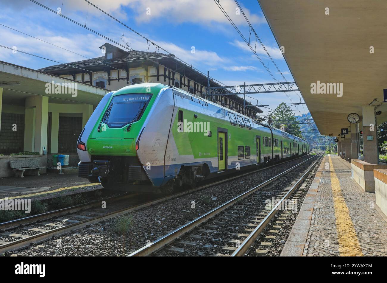 A Trenitalia Hitachi Rail ETR 421 "Rock" passenger train waiting at the ...