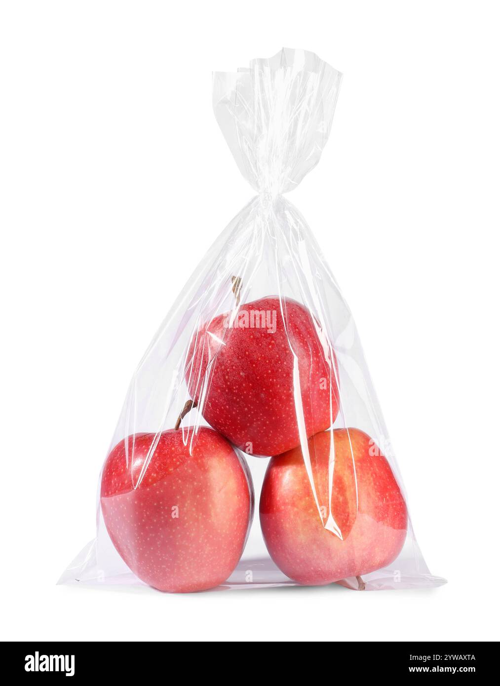 Plastic bag with red apples isolated on white Stock Photo - Alamy