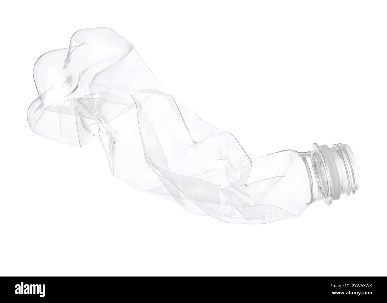 One crumpled plastic bottle isolated on white Stock Photo - Alamy