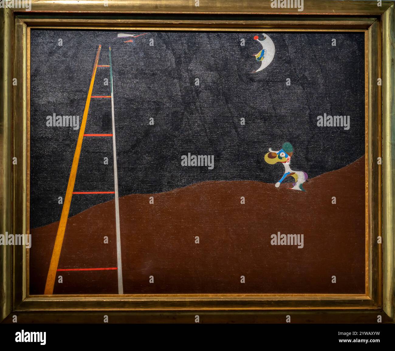 Paris, France - 11 09 2024: Surrealism exposition. Dog Barking at the ...