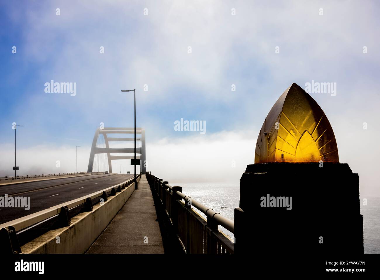 Alsea Bay Bridge on U.S. Route 101 in Waldport, Oregon, USA Stock Photo ...