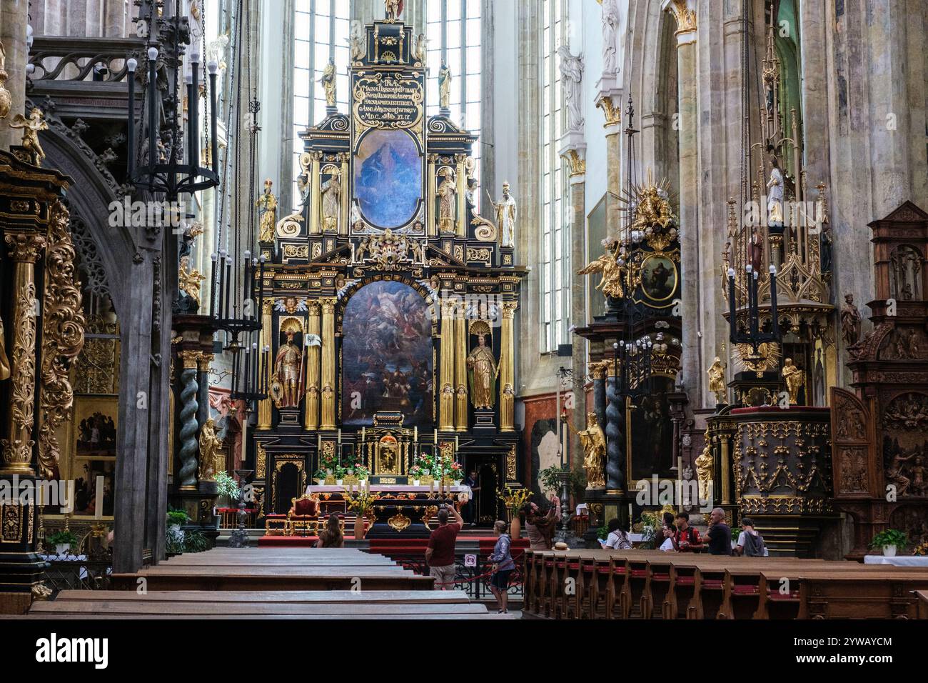 Tyn Church Interior, Looking toward the Main Altar. Painting of the ...