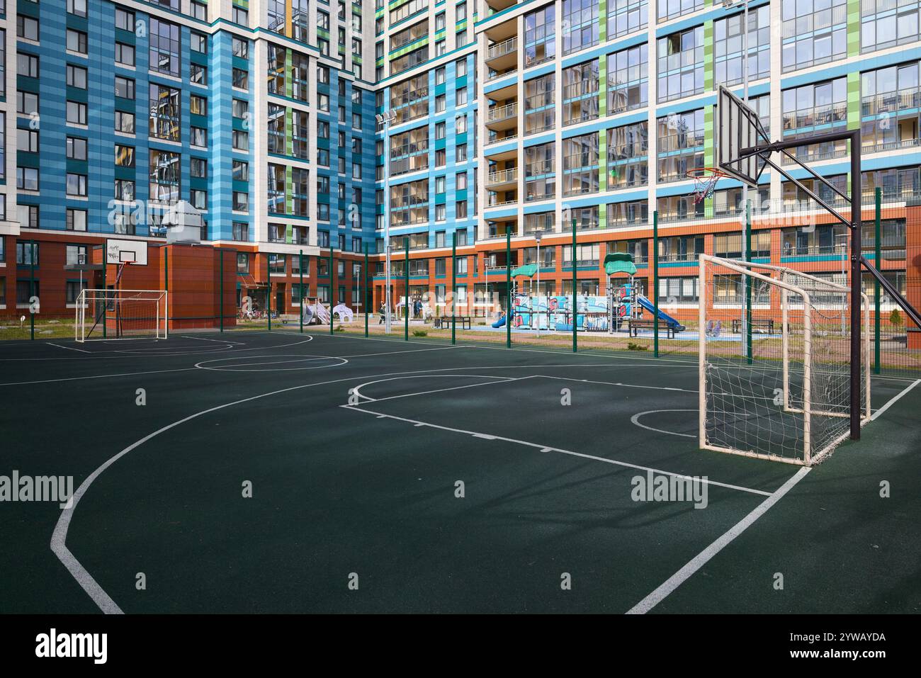 A Modern Urban Sports Court in an Apartment Complex with excellent ...