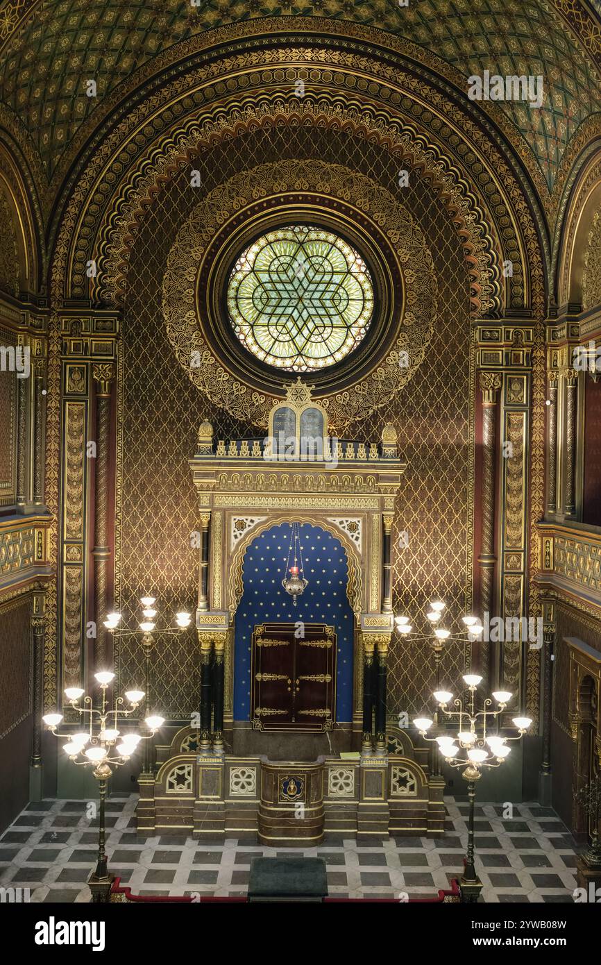 Spanish Synagogue Interior, Window, Torah ark and bimah. Prague ...