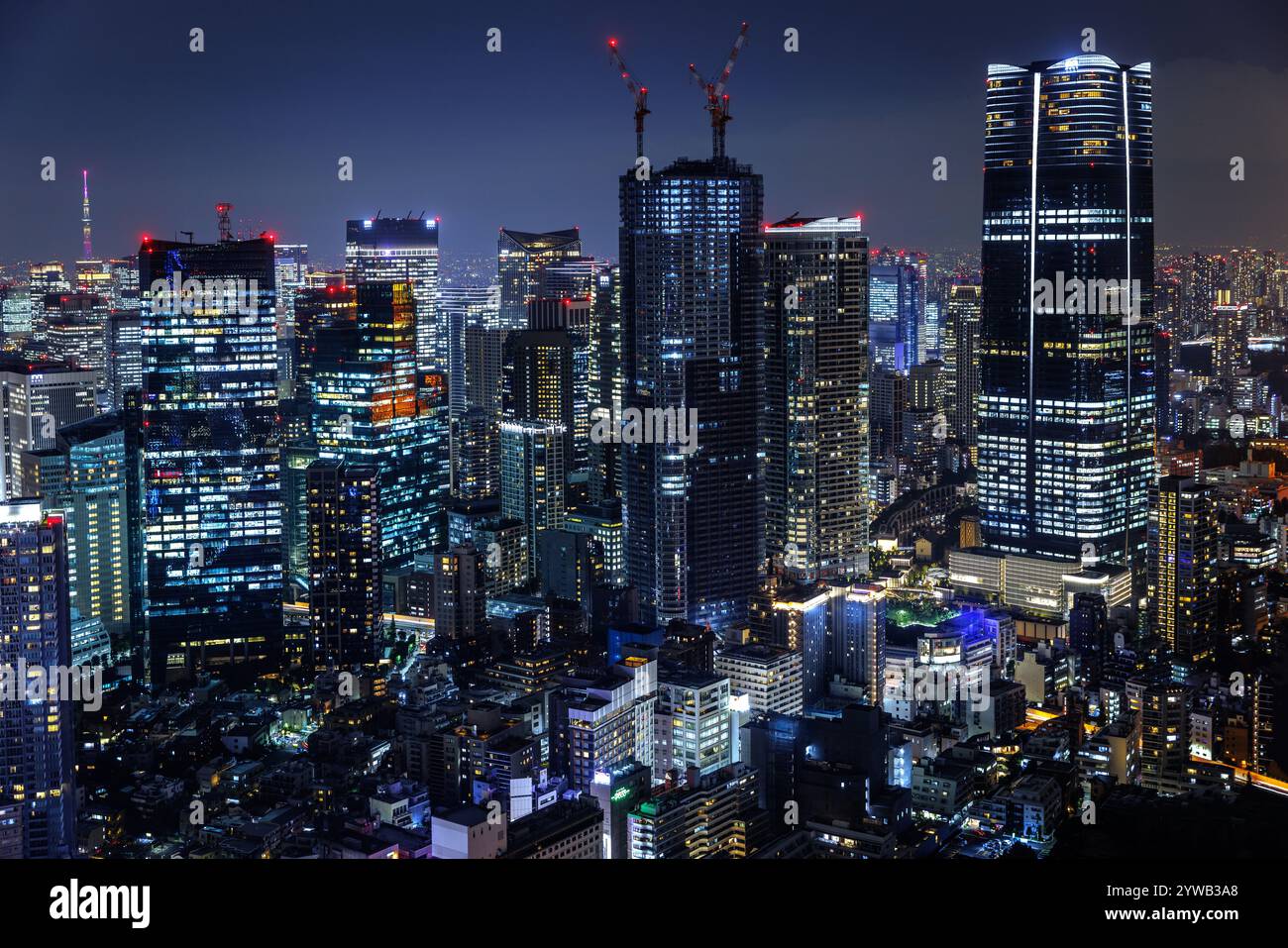 Vibrant and dynamic Tokyo night cityscape with beautifully illuminated ...