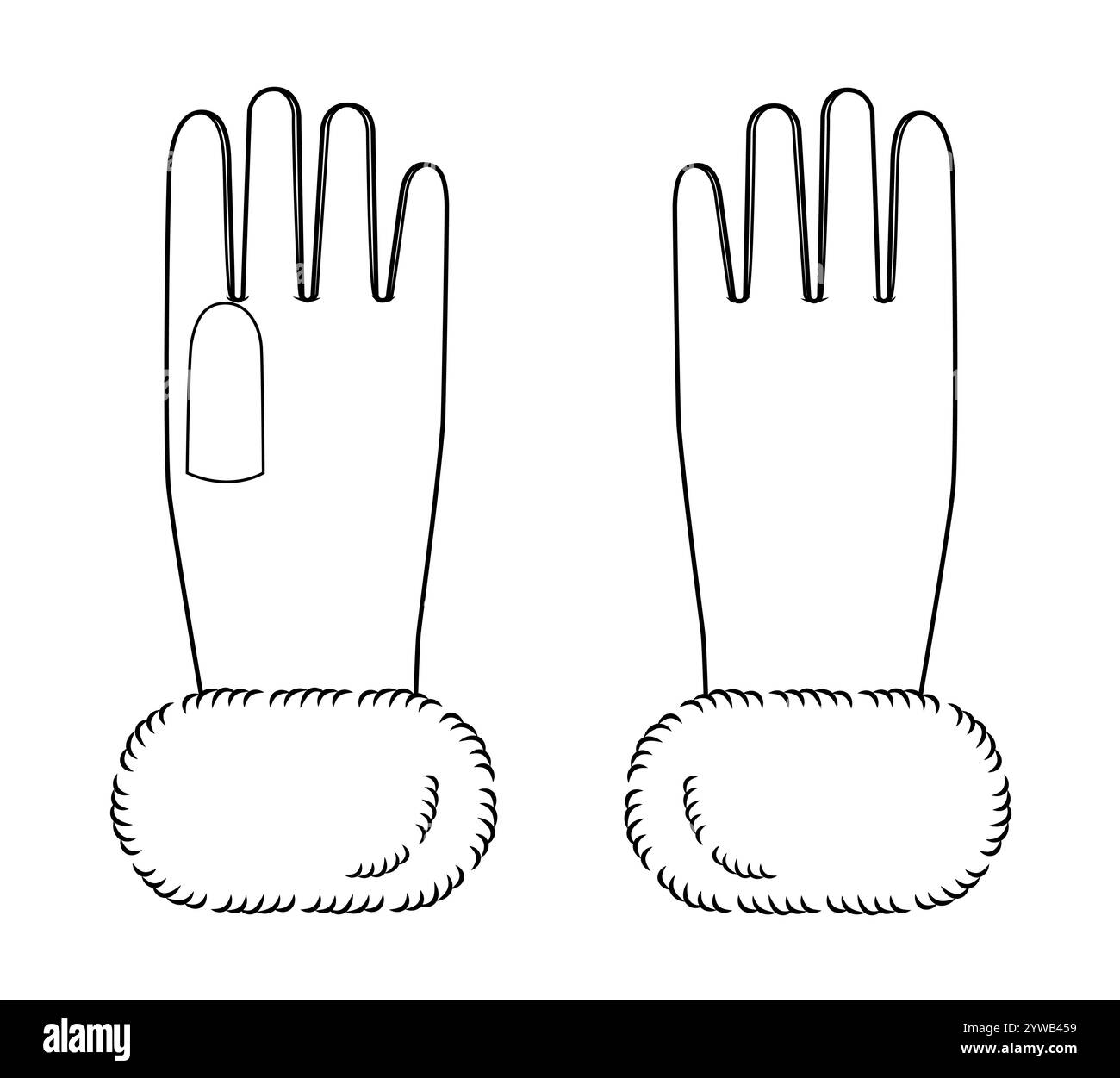 Fur Gloves Wrist Above length Fashion hand accessory clothing technical ...