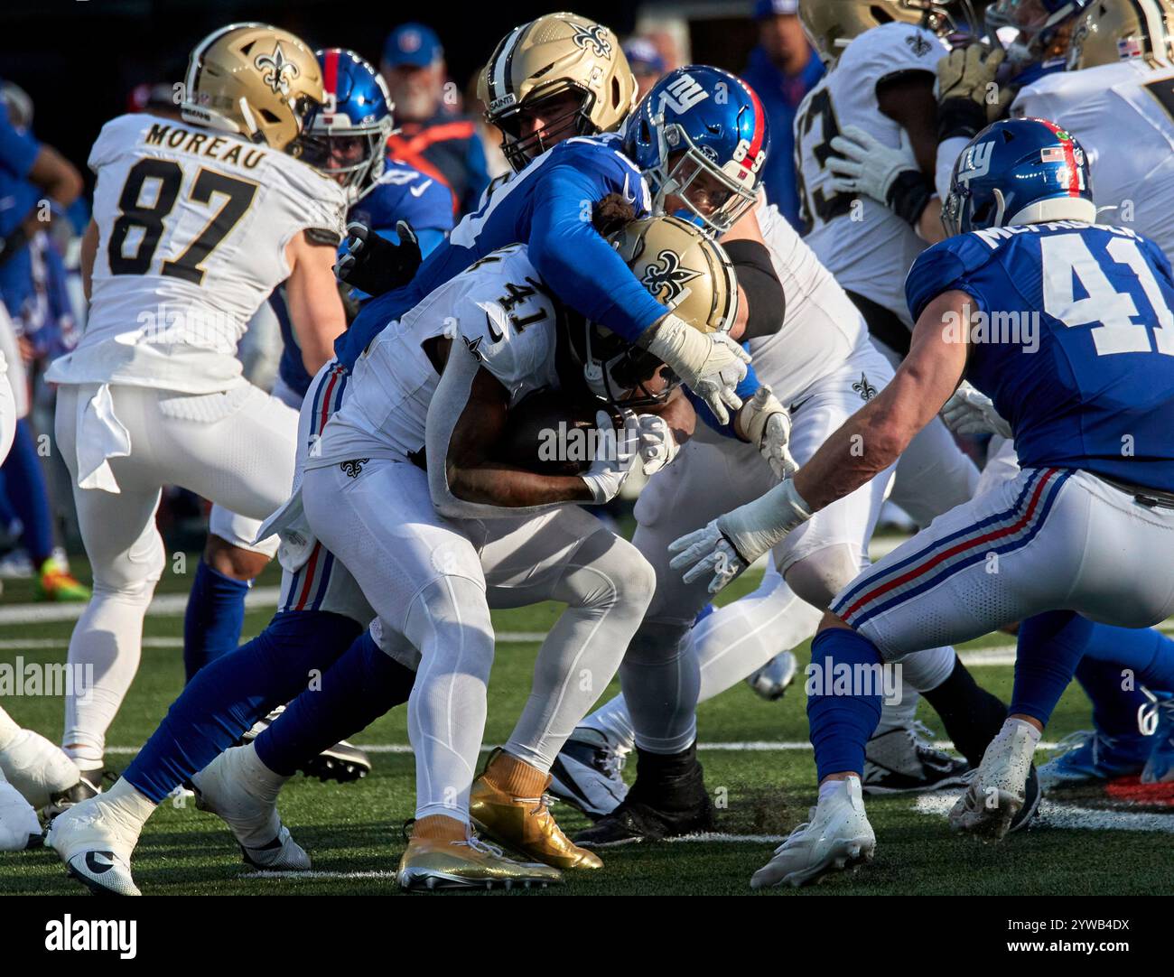 New York Giants defensive tackle Cory Durden (69) tackles New Orleans ...