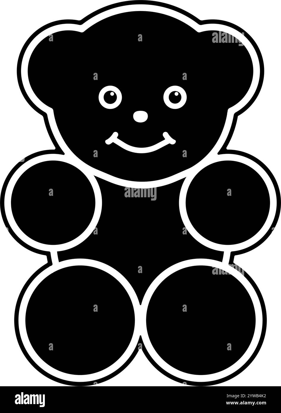 happy Teddy bear silhouette icon logo illustration Stock Vector Image ...