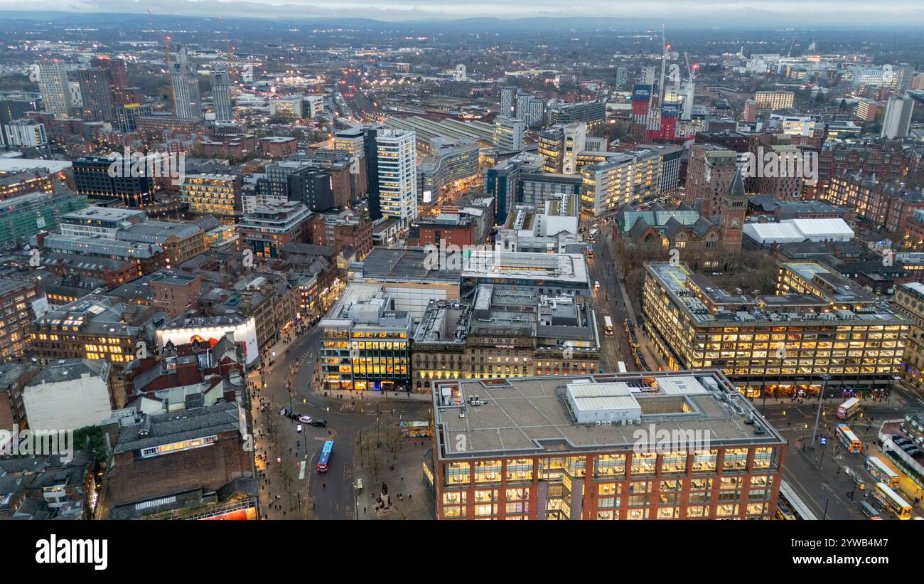 Aerial view Manchester city centre skyline Stock Photo - Alamy
