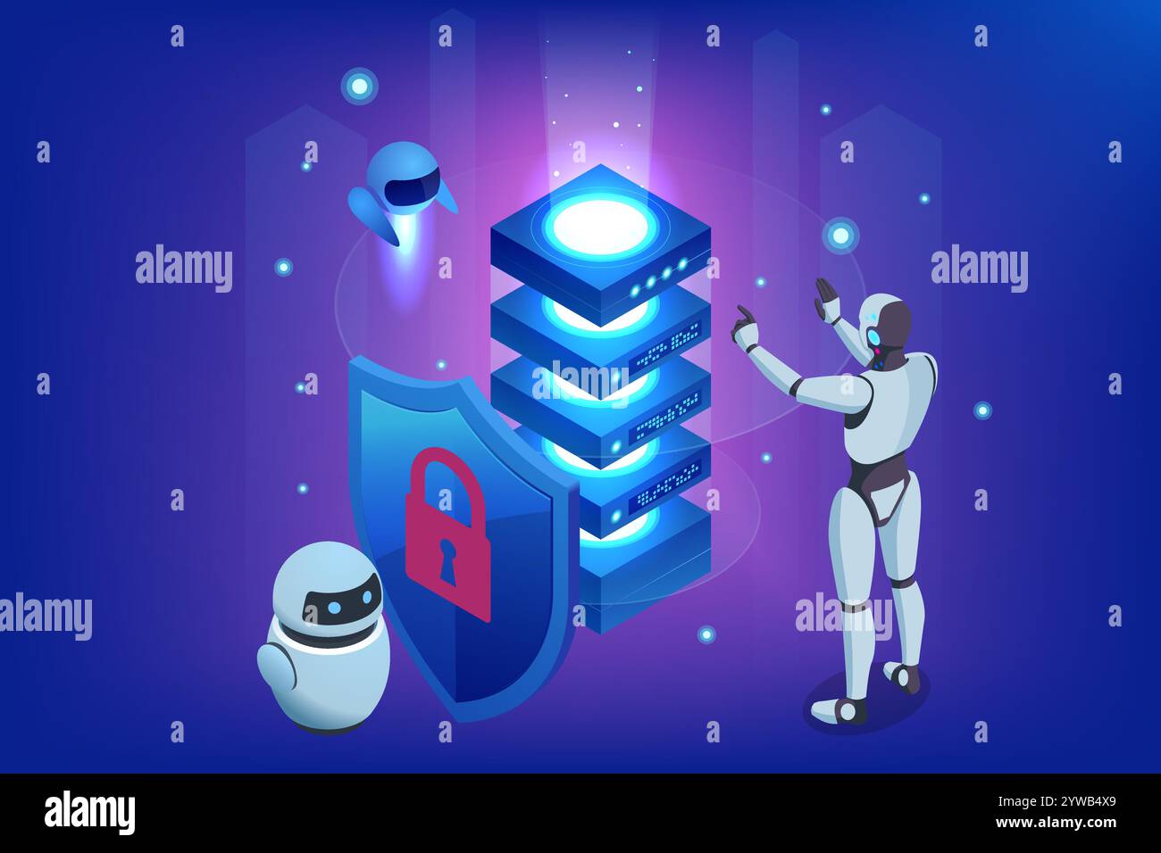 Ai enhances network connection Stock Vector Images - Alamy