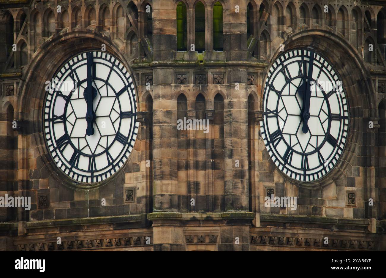 Rochdale town centre, landmark town hall clock Stock Photo - Alamy