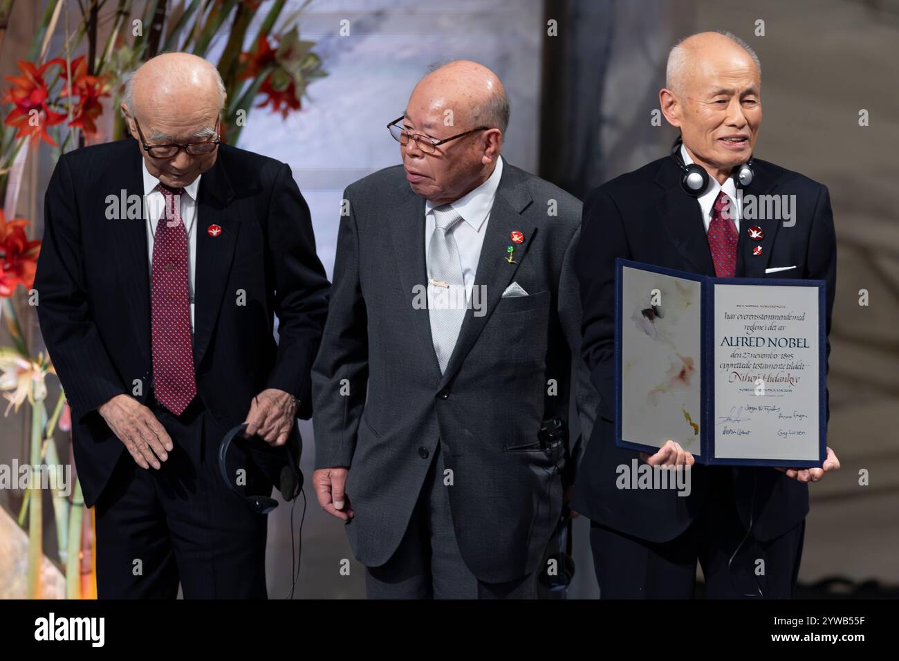 Oslo, Norway 10 December 2024 Terumi Tanaka, Secretary General of Nihon ...