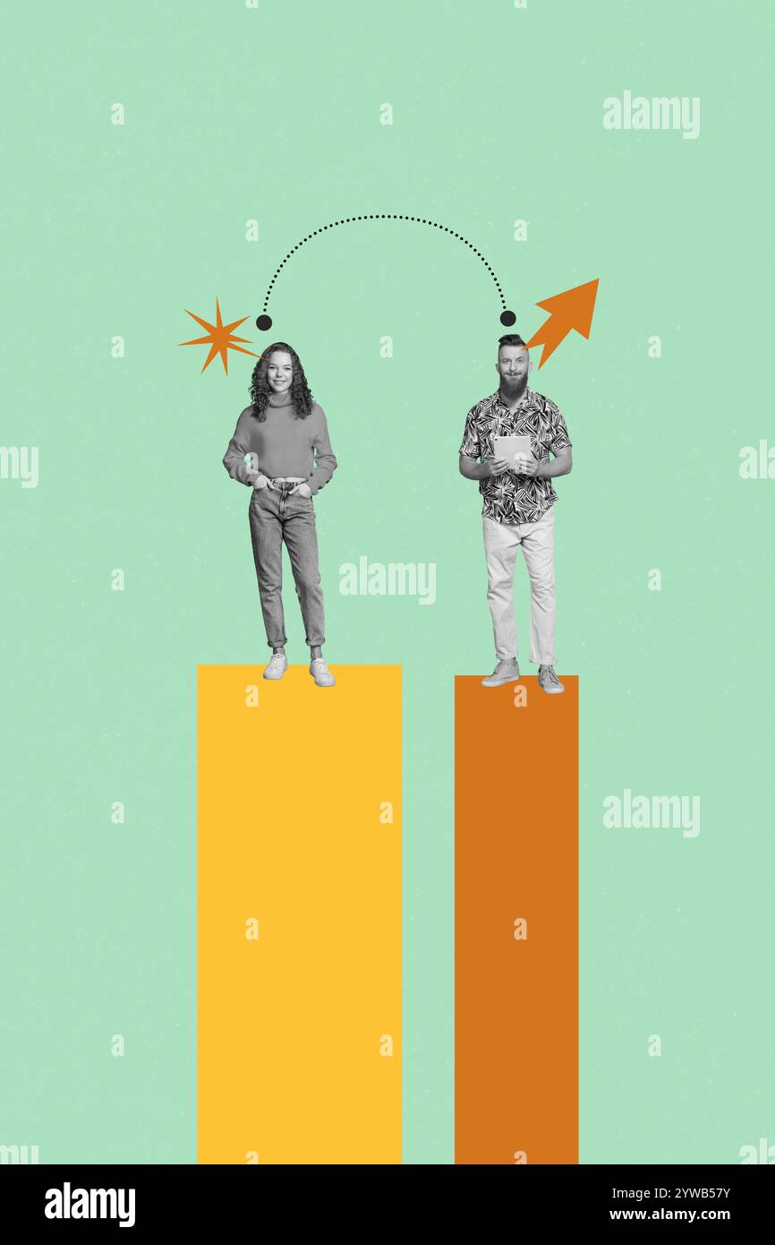 Trend artwork sketch design montage 3D collage of trader business ...