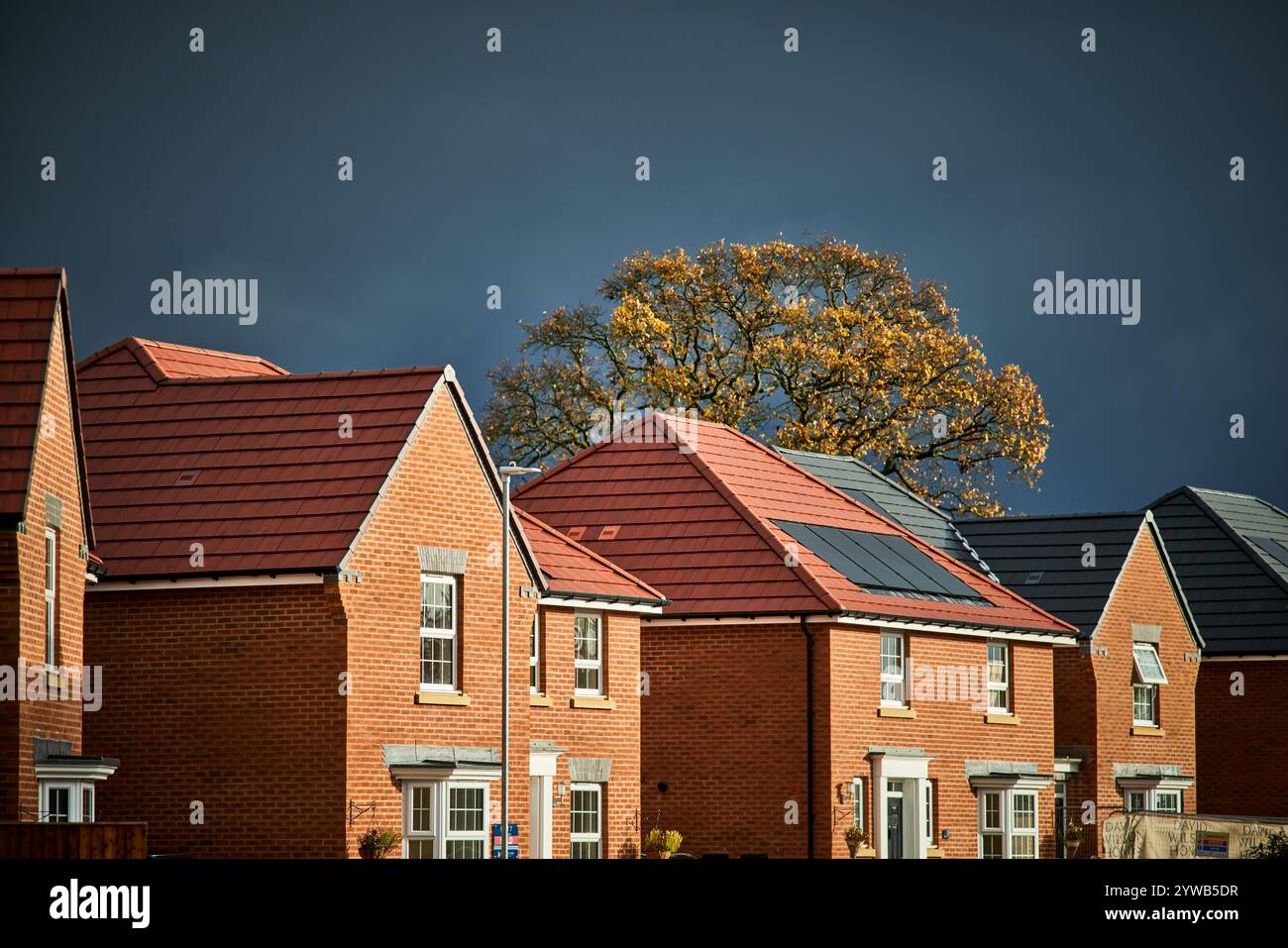 New estate of modern family homes in Crewe, Cheshire Stock Photo - Alamy