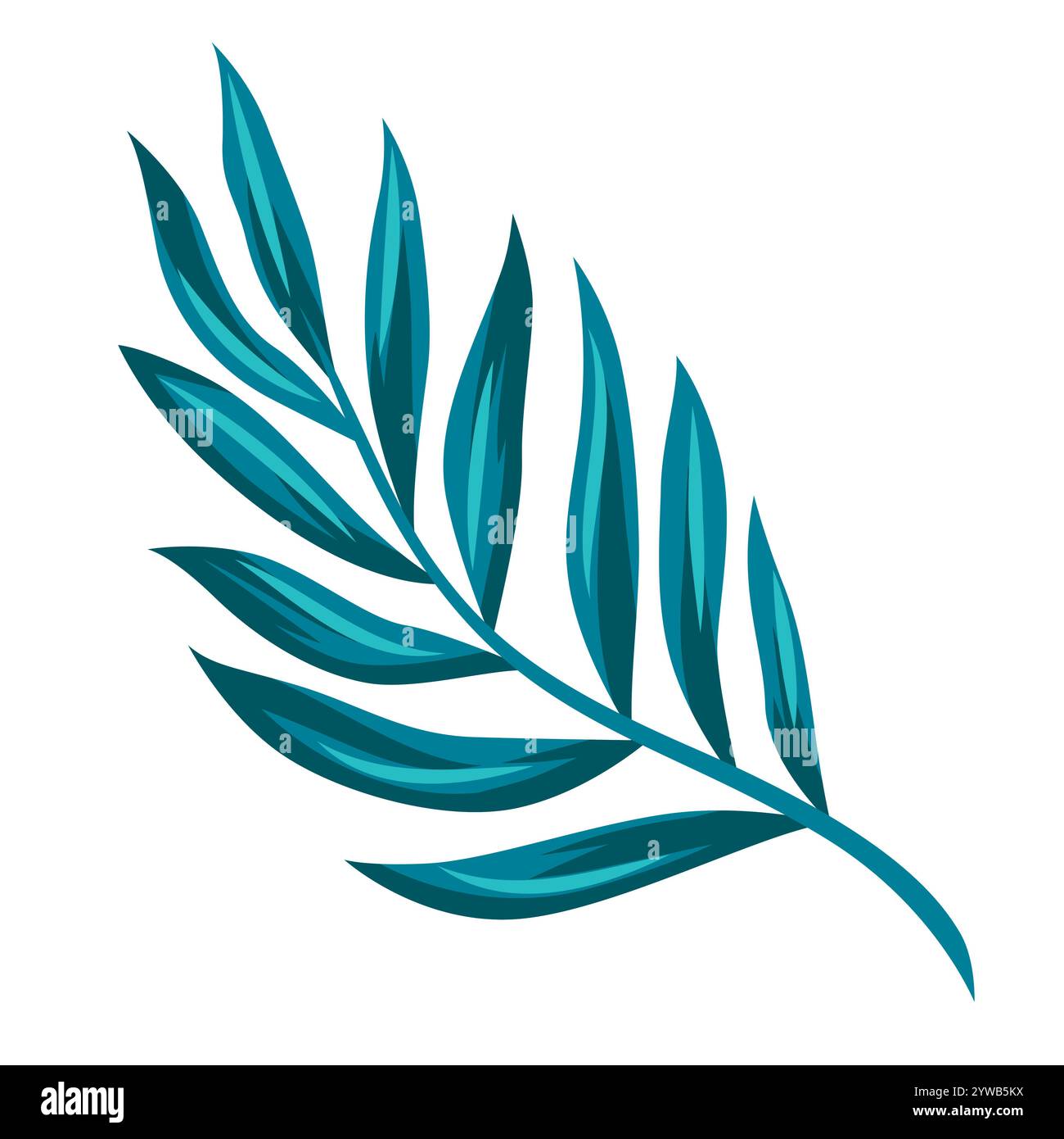 Stylized date palm leaf. Decorative image of tropical foliage and plant ...