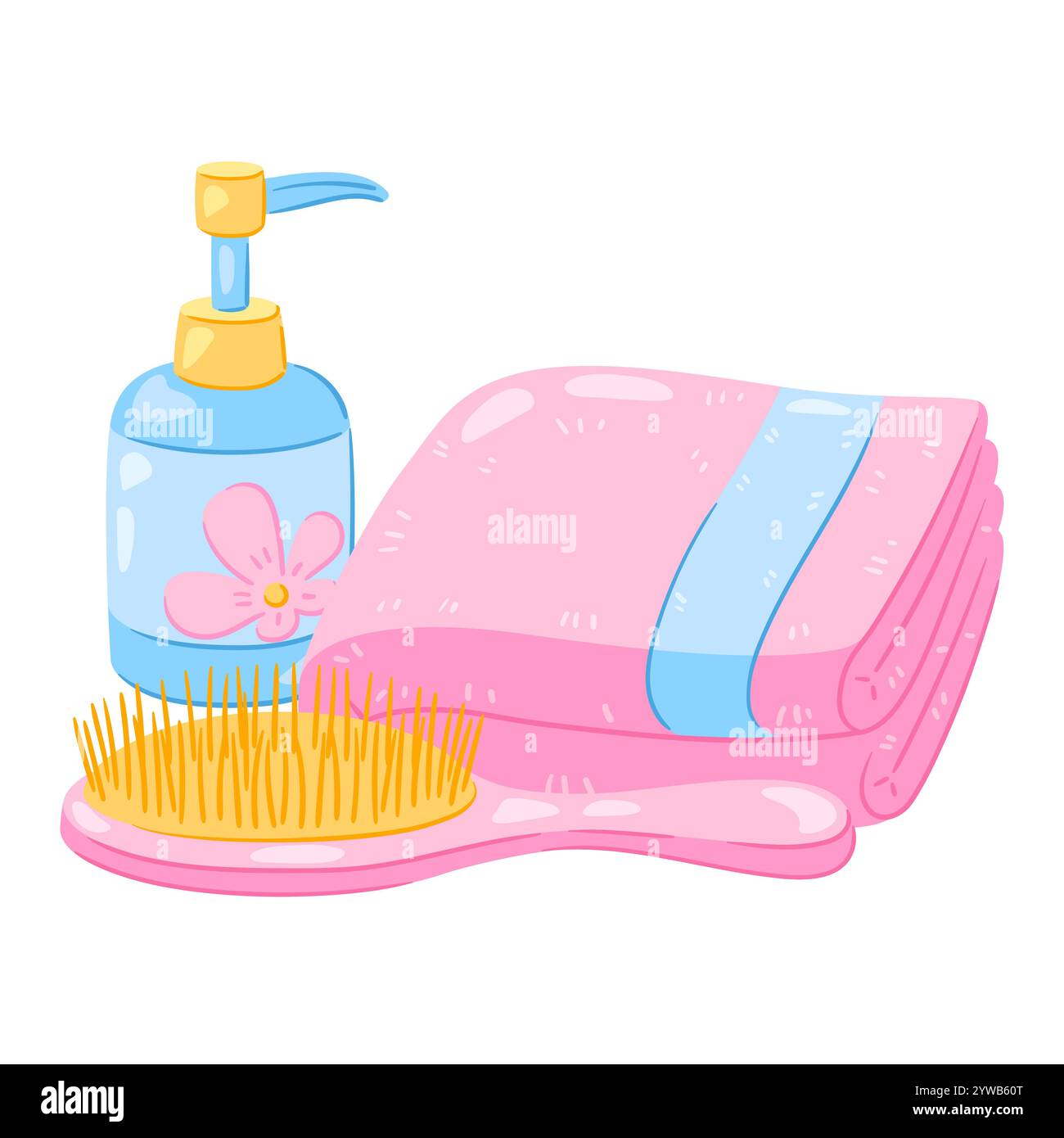 Illustration with hygiene objects. Washing, beauty, body care. Personal ...