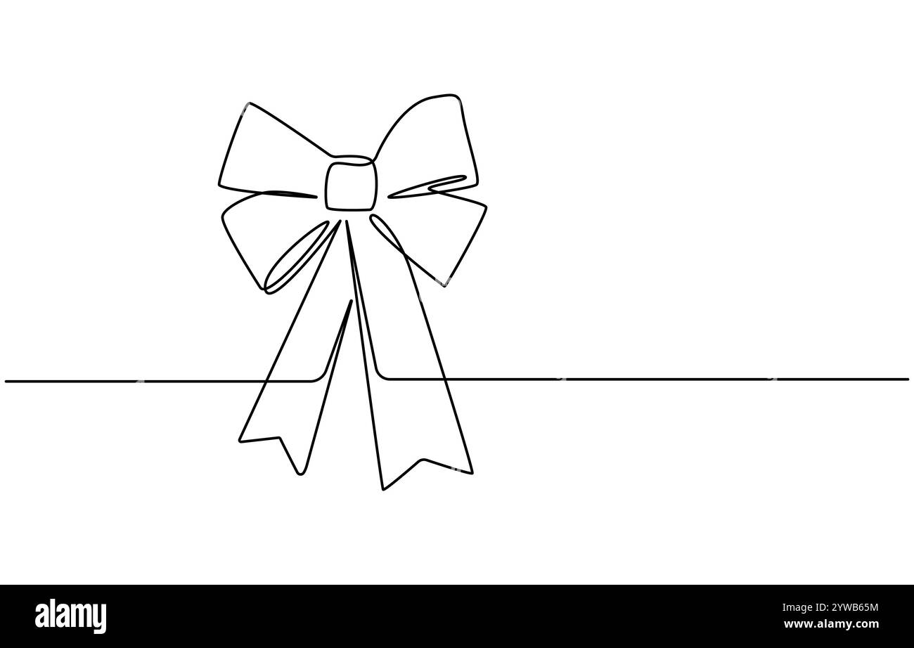 Gift ribbon bow continuous Stock Vector Images - Alamy