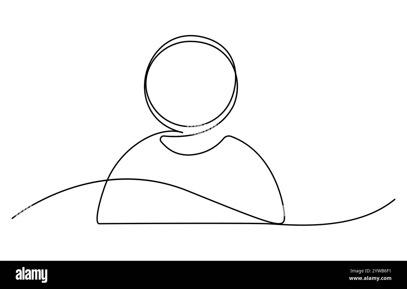 Single one line drawing Contact us icon concept Stock Vector Image ...