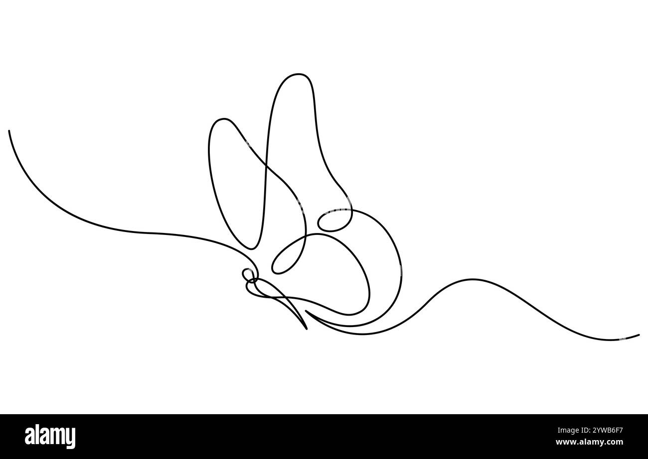 Continuous line butterfly art. Outline single art butterfly hand drawn ...