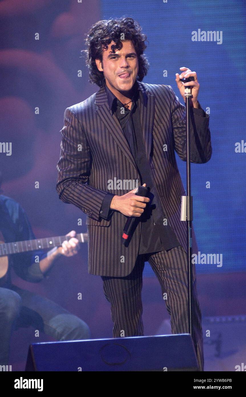 Milan Italy 02/12/2002: Francesco Renga, Italian singer, during the ...