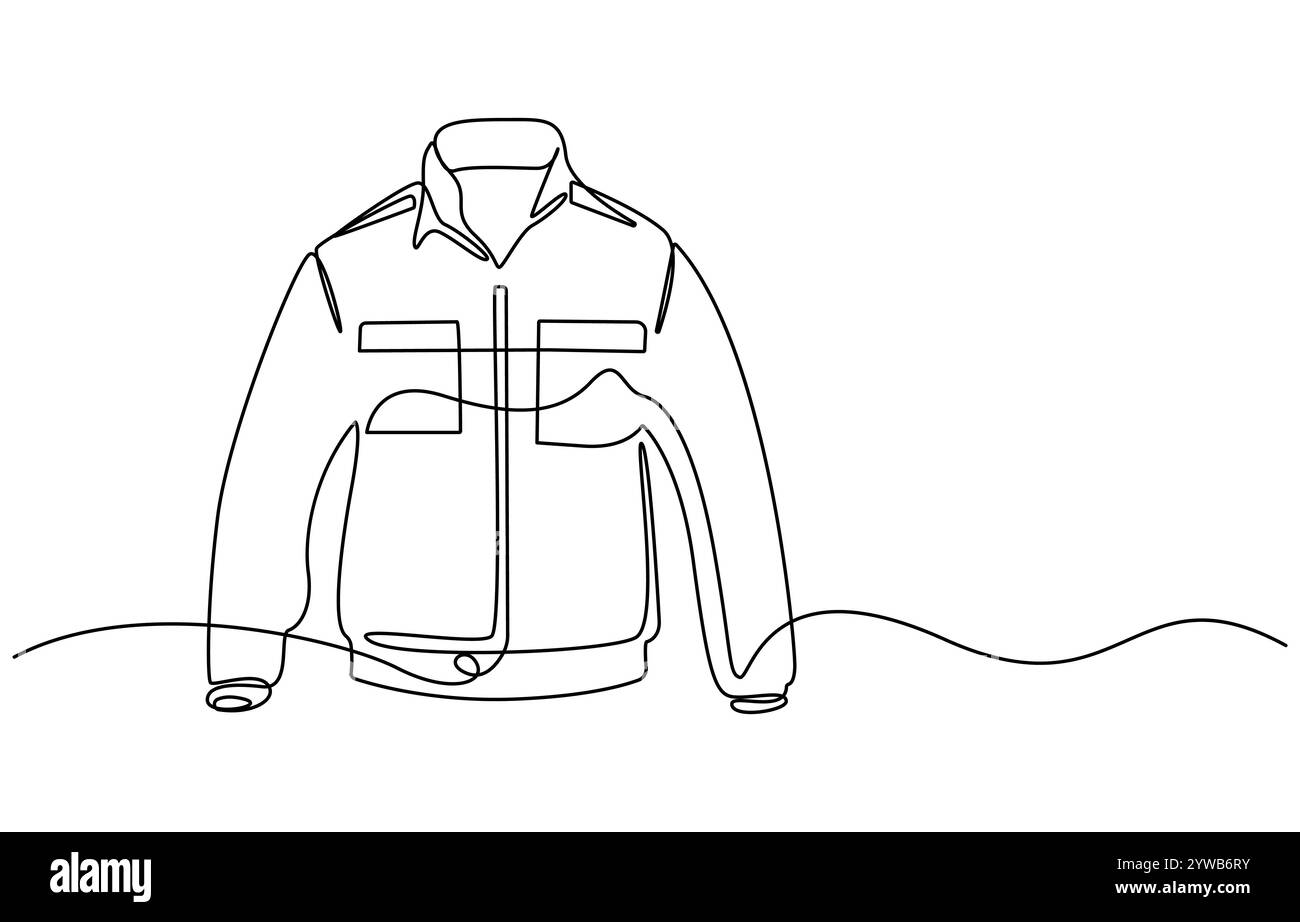 Winter jacket continuous one line drawing vector illustration Stock ...
