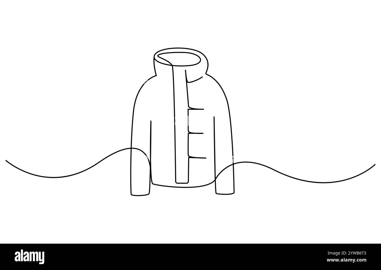 Winter jacket continuous one line drawing vector illustration Stock ...