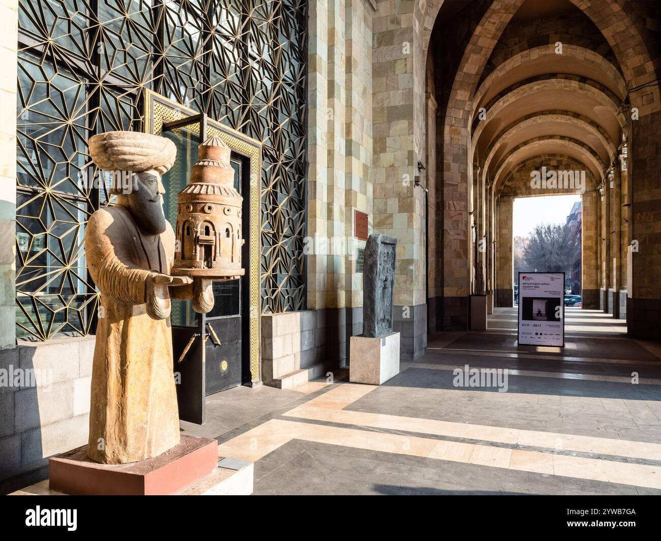 Yerevan, Armenia - December 1, 2024: replica of statue of armenian King ...
