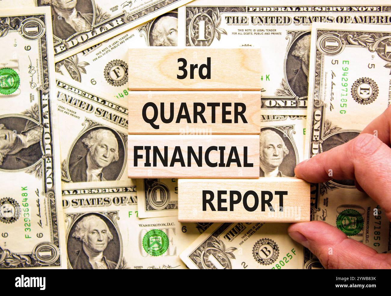 3rd quarter financial report symbol. Concept words 3rd quarter ...