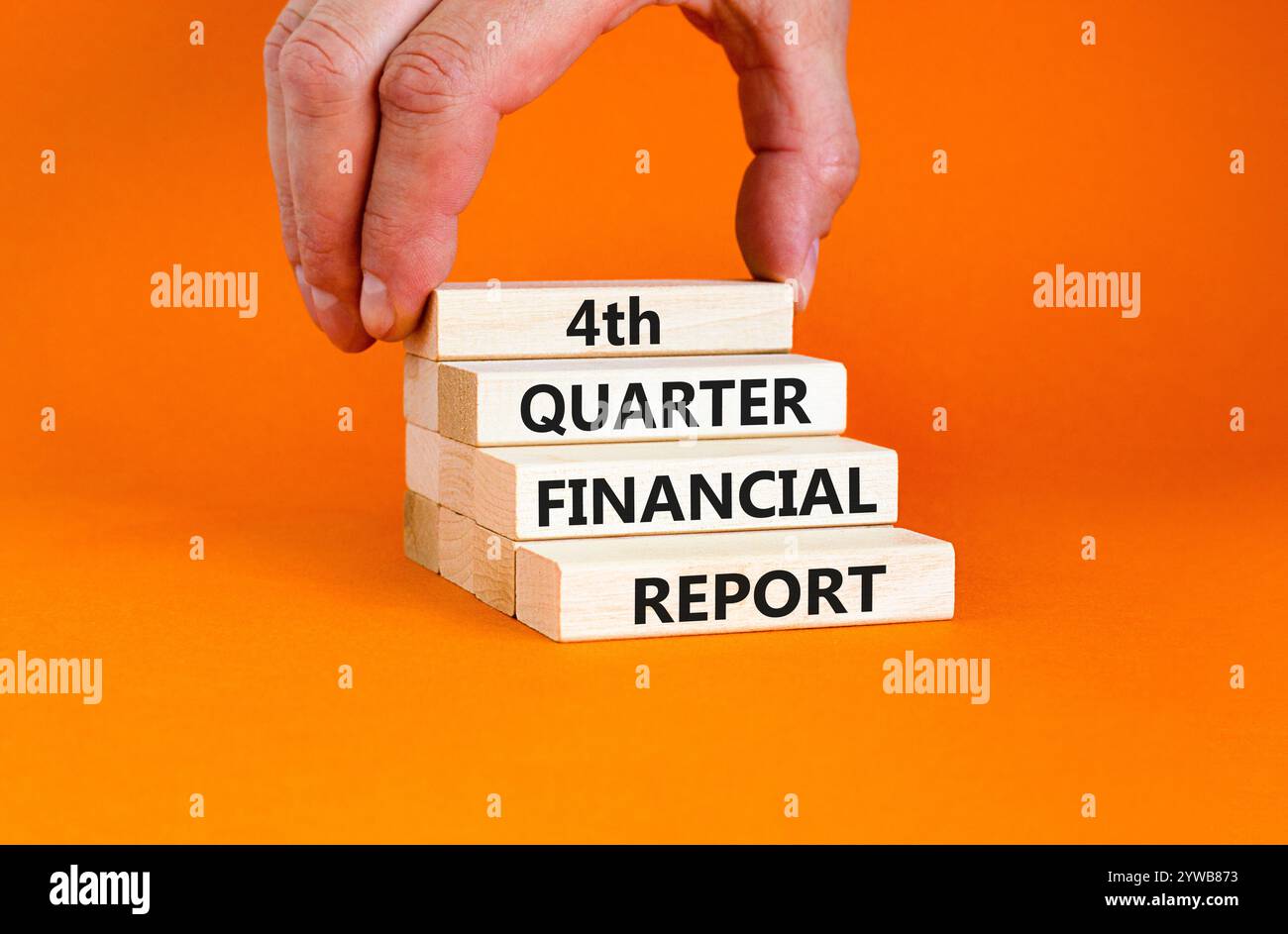 4th quarter financial report symbol. Concept words 4th quarter ...