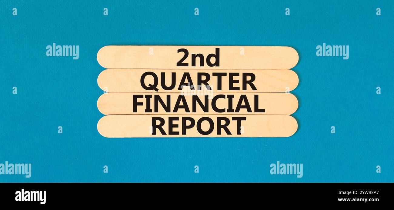 2nd quarter financial report symbol. Concept words 2nd quarter ...