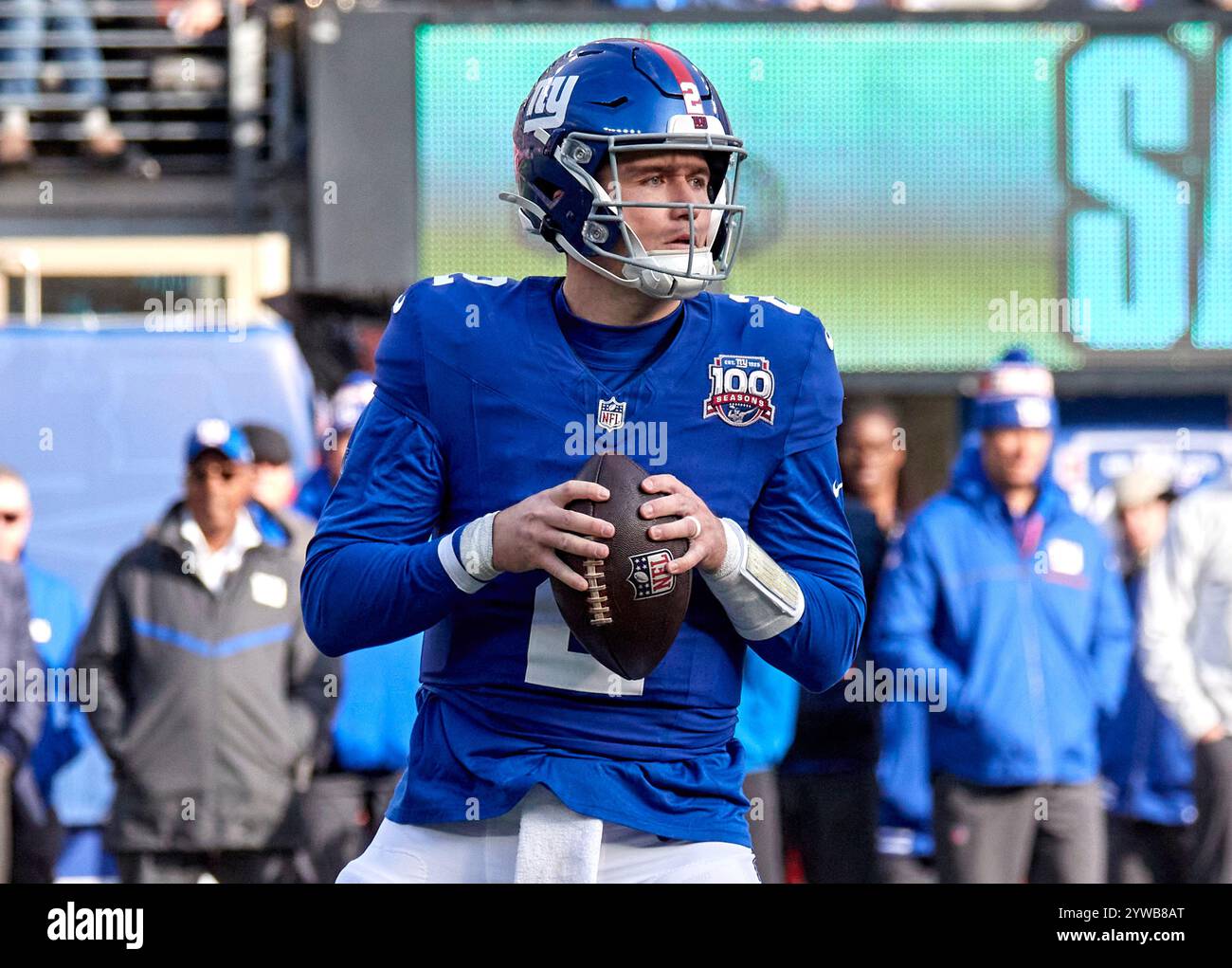 New York Giants quarterback Drew Lock (2) during a NFL game against the ...