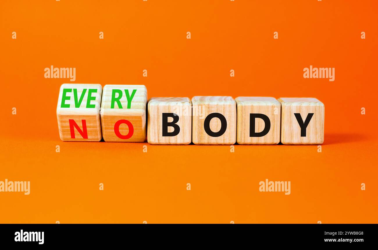 Everybody vs nobody symbol. Concept words Everybody and Nobody on ...