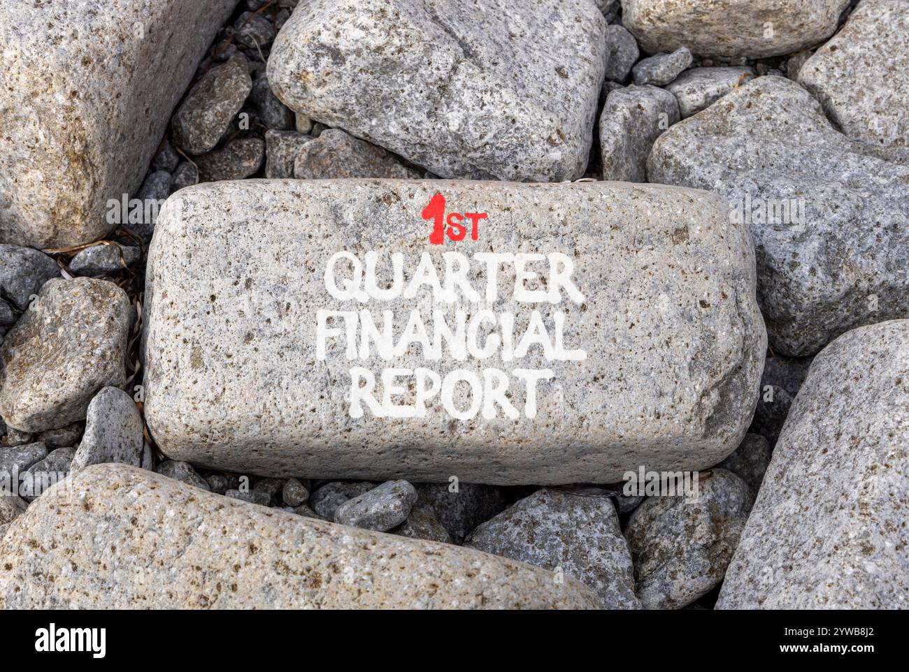 1st quarter financial report symbol. Concept words 1st quarter ...
