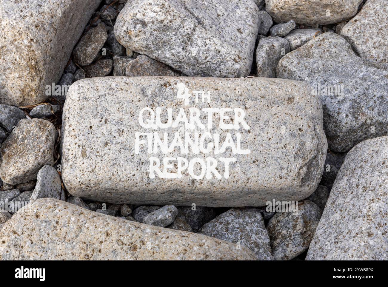 4th quarter financial report symbol. Concept words 4th quarter ...