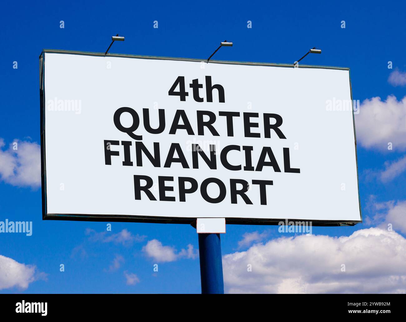 4th quarter financial report symbol. Concept words 4th quarter ...